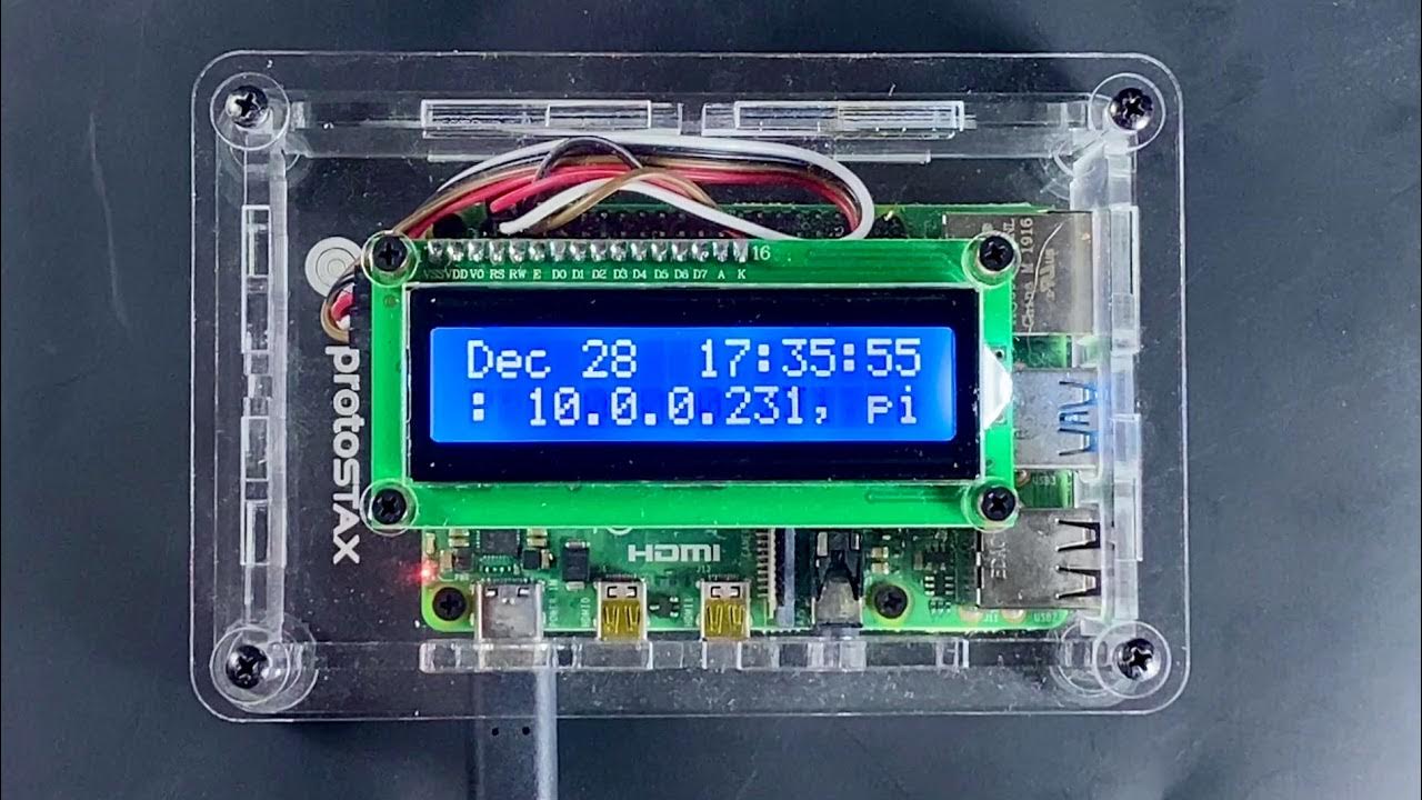 ProtoStax Raspberry Pi Enclosure with I2C LCD Display - YouTube