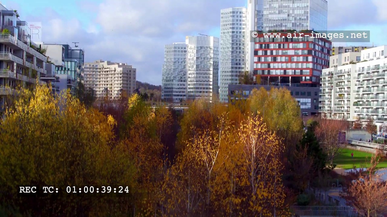 Aerial footage Boulogne-Billancourt / Park of Billancourt - YouTube