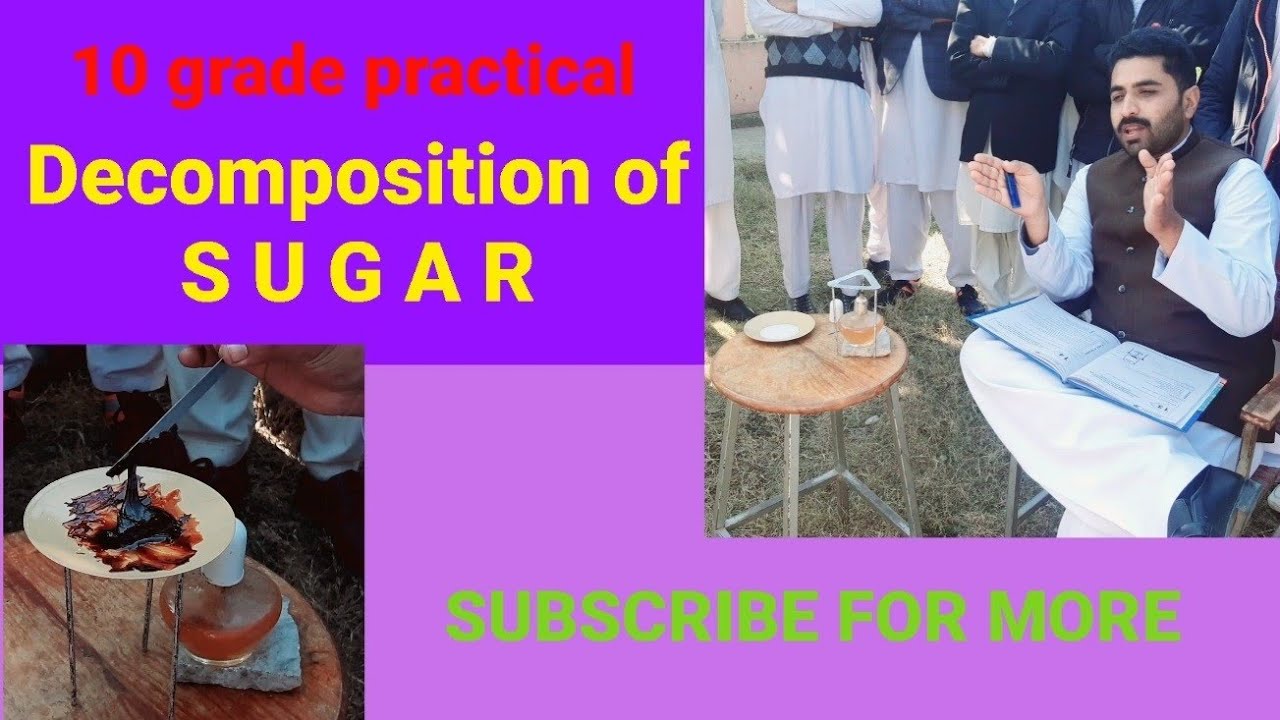 DECOMPOSOTION OF SUGAR INTO Water and corbon#decomposition#science # ...