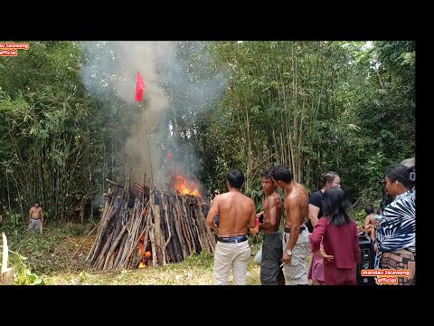 proses kremasi atau pembakaran jenazah menurut agama Hindu Kaharingan suku dayak ngaju kalteng.
