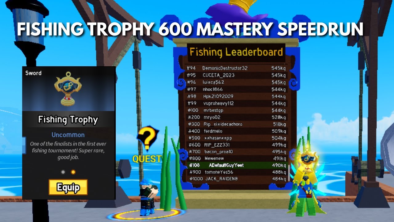 THE FIRST ONE TO MASTER THE FISHING TROPHY ON BLOX FRUITS (WORLD RECORD ...