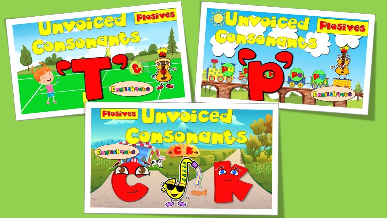 Plosive Unvoiced Consonant Sounds / The Letters p / t and k - (c - ck ...