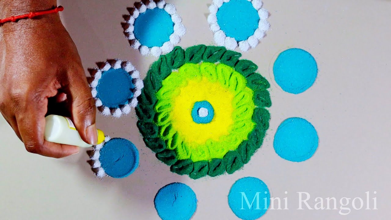 rangoli design | latest rangoli | Mini Rangoli - YouTube