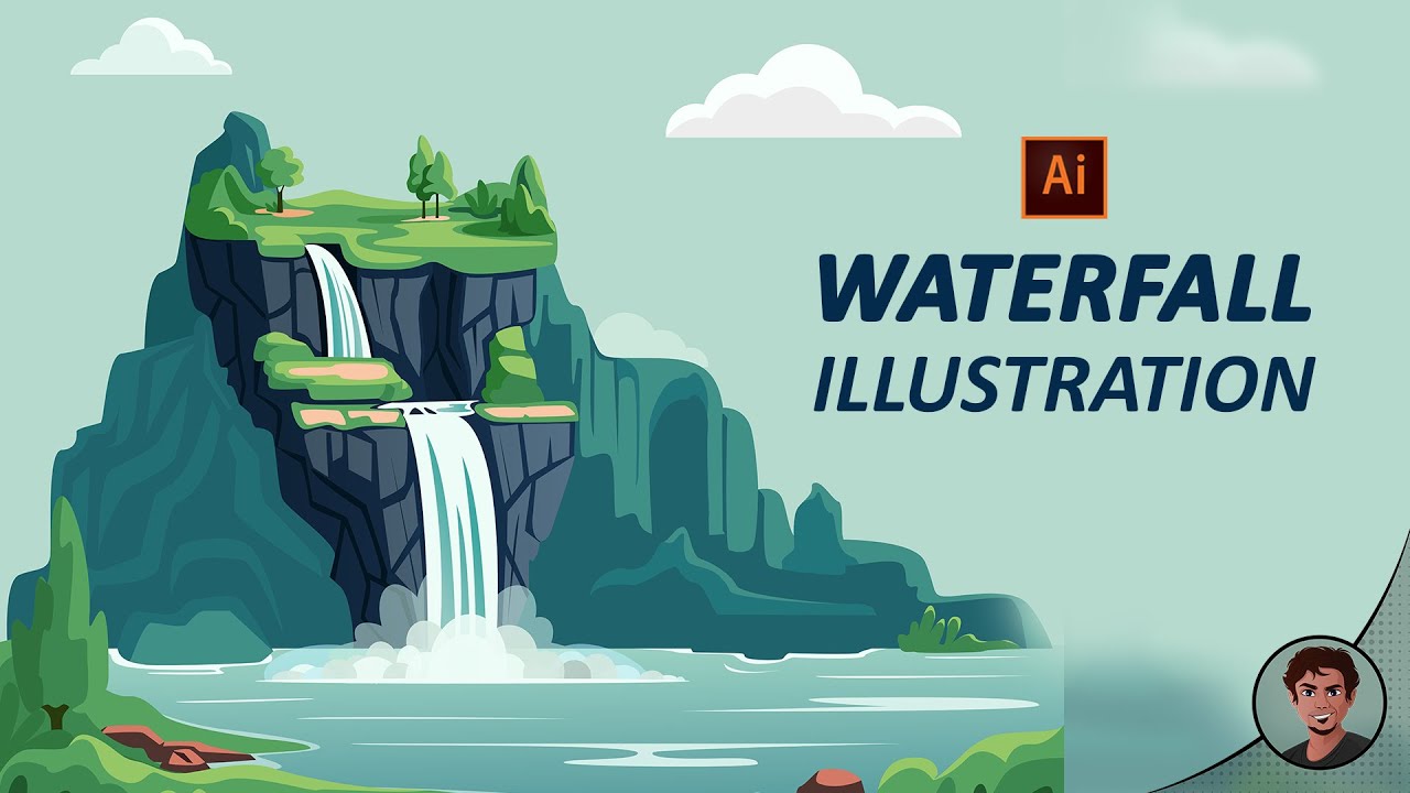 Creating a Stunning Waterfall Landscape Illustration | Adobe ...
