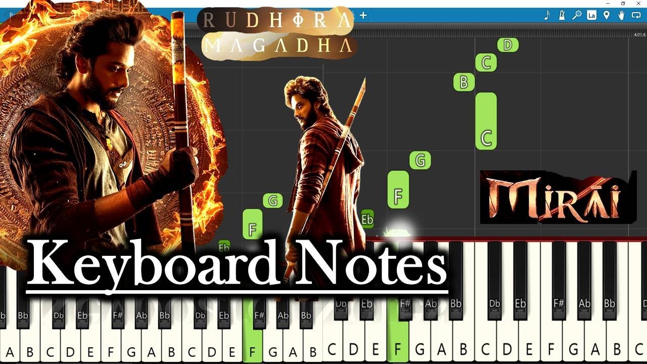 Mirai BGM Keyboard Notes 🎹 | Rudhira Magadha | Teja Sajja | Gowra Hari ...