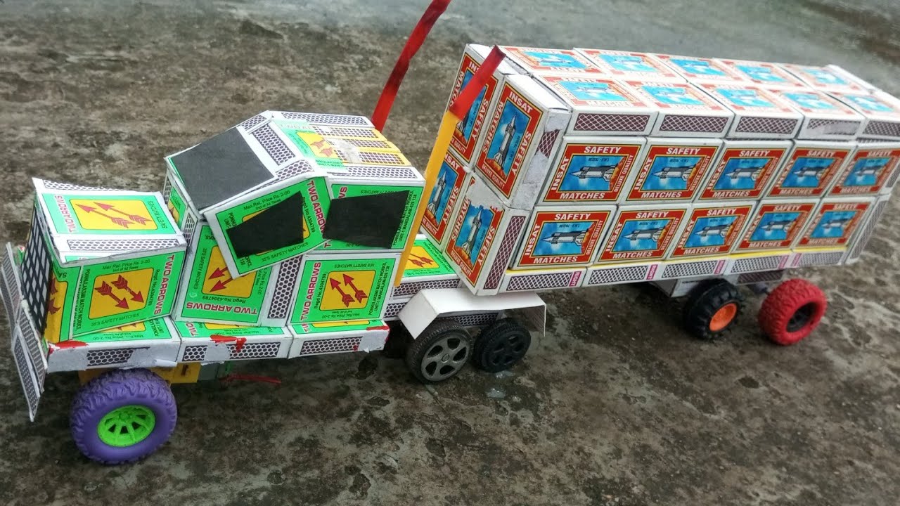 How to make a matchbox container truck at home | Diy heavy container ...