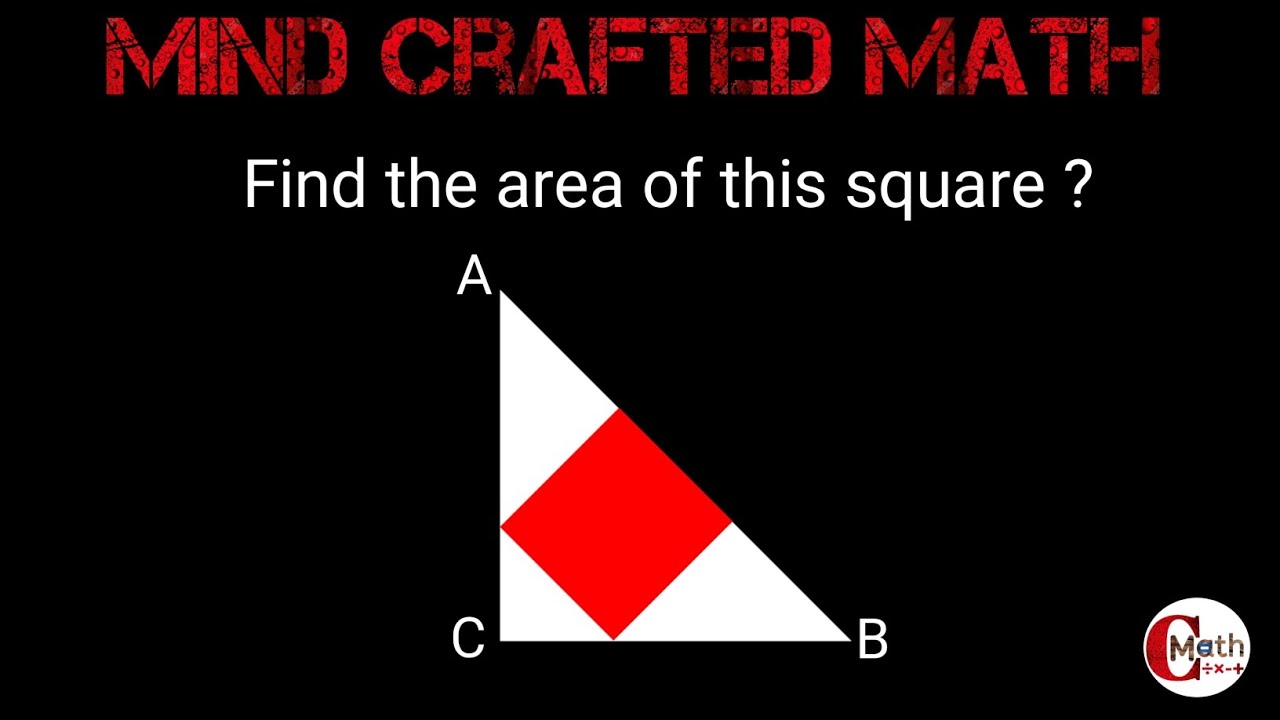 Find the area of this square? triangle maths problems!! - YouTube