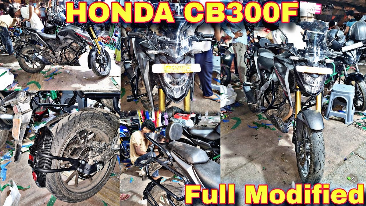 HONDA CB300F 😎 Full Modified ⭐ Visor, Crash Guard 🔥 Tyre Hugger, Top ...