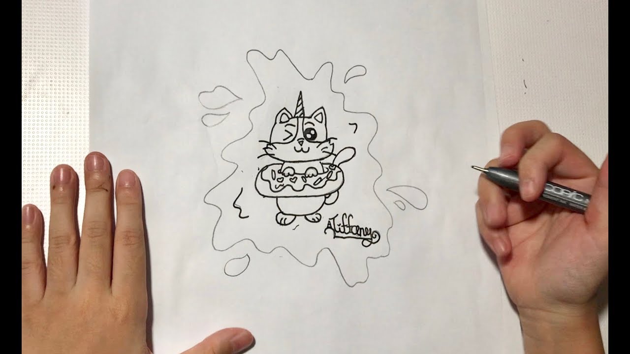 How to draw a Caticorn in donut -By Tifficorn's Art - YouTube