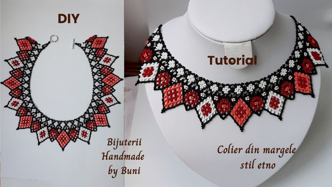 Tutorial Colier stil etno din margele (tehnica huichol) / huichol ...