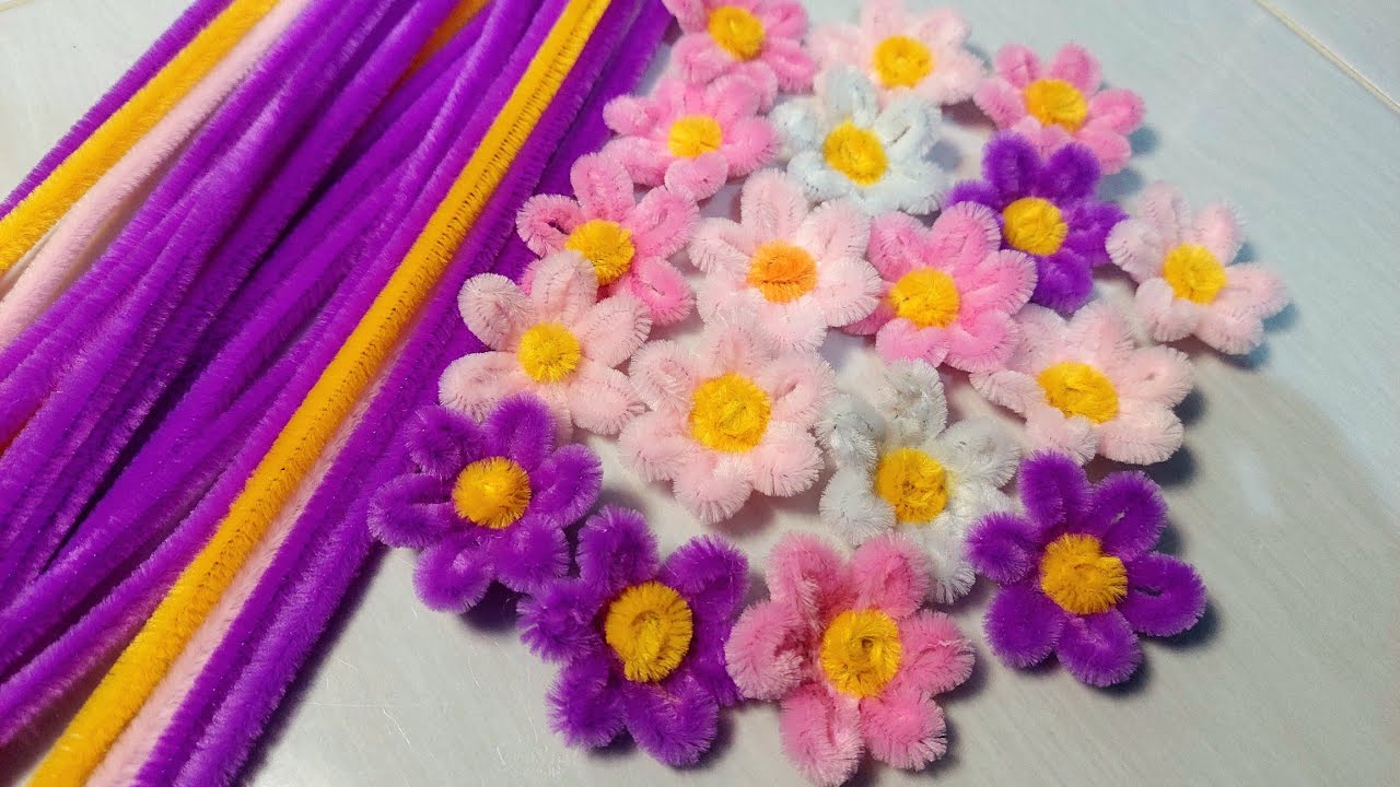 Cara membuat bunga kecil dari pipe cleaner || bulu mercy. - YouTube