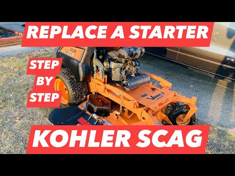 How to replace a Starter on a scag mower kohler engine efi - YouTube