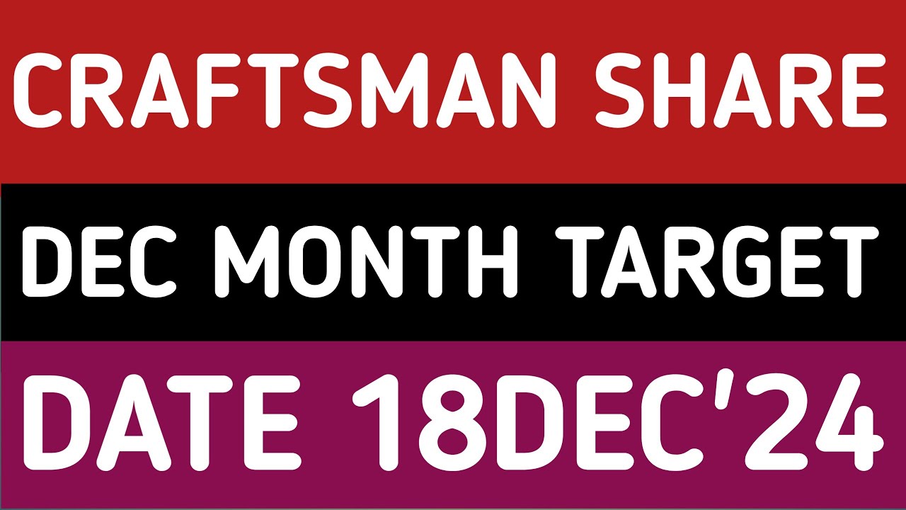 CRAFTSMAN AUTOMATION STOCK LATEST NEWS 18DEC'24/CRAFTSMAN SHARE LATEST ...
