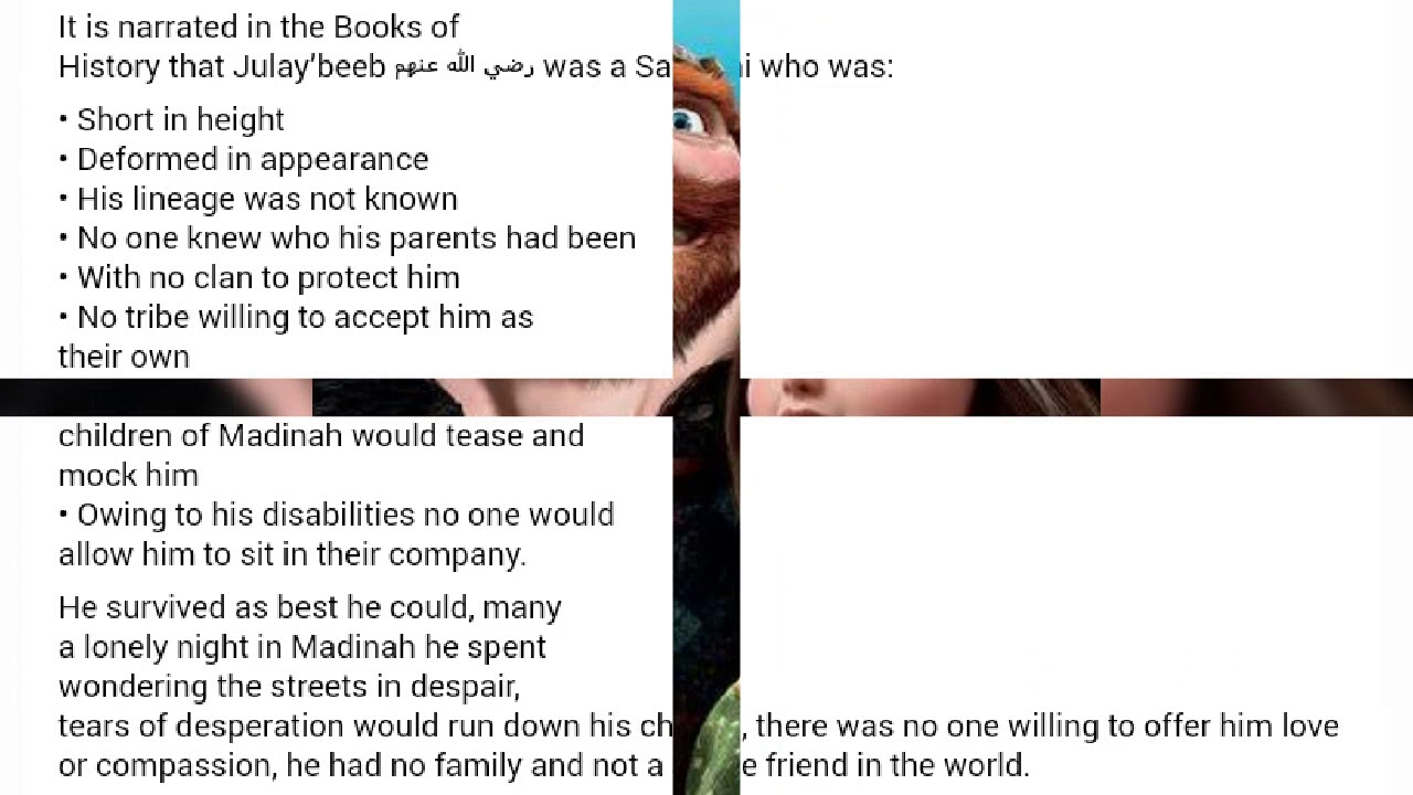 Julaybeeb,beloved sahaba of the prophet (saw) - YouTube
