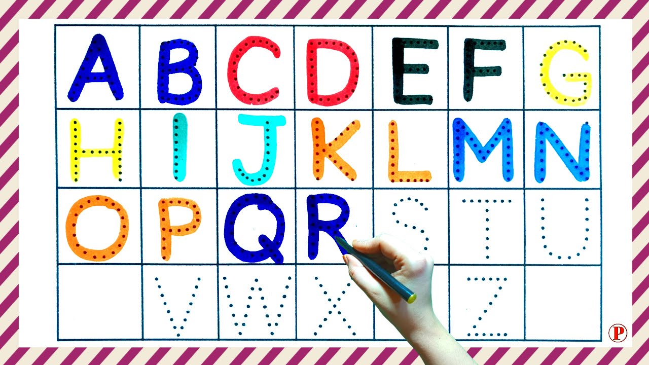 How To Write ABCD In Four Lines Book | A For Apple | Alphabet | A to Z ...