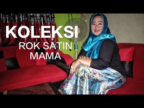 ROK SATIN MOTIF 💝 MAMA CANTIK BERTUDUNG sATIN LICIN ✨ koleksi satin 🌜