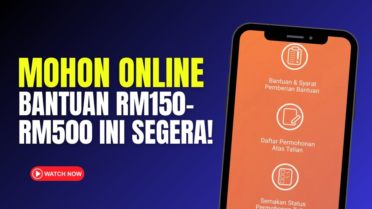MOHON BANTUAN RM150-RM500 INI SECARA ONLINE! - YouTube