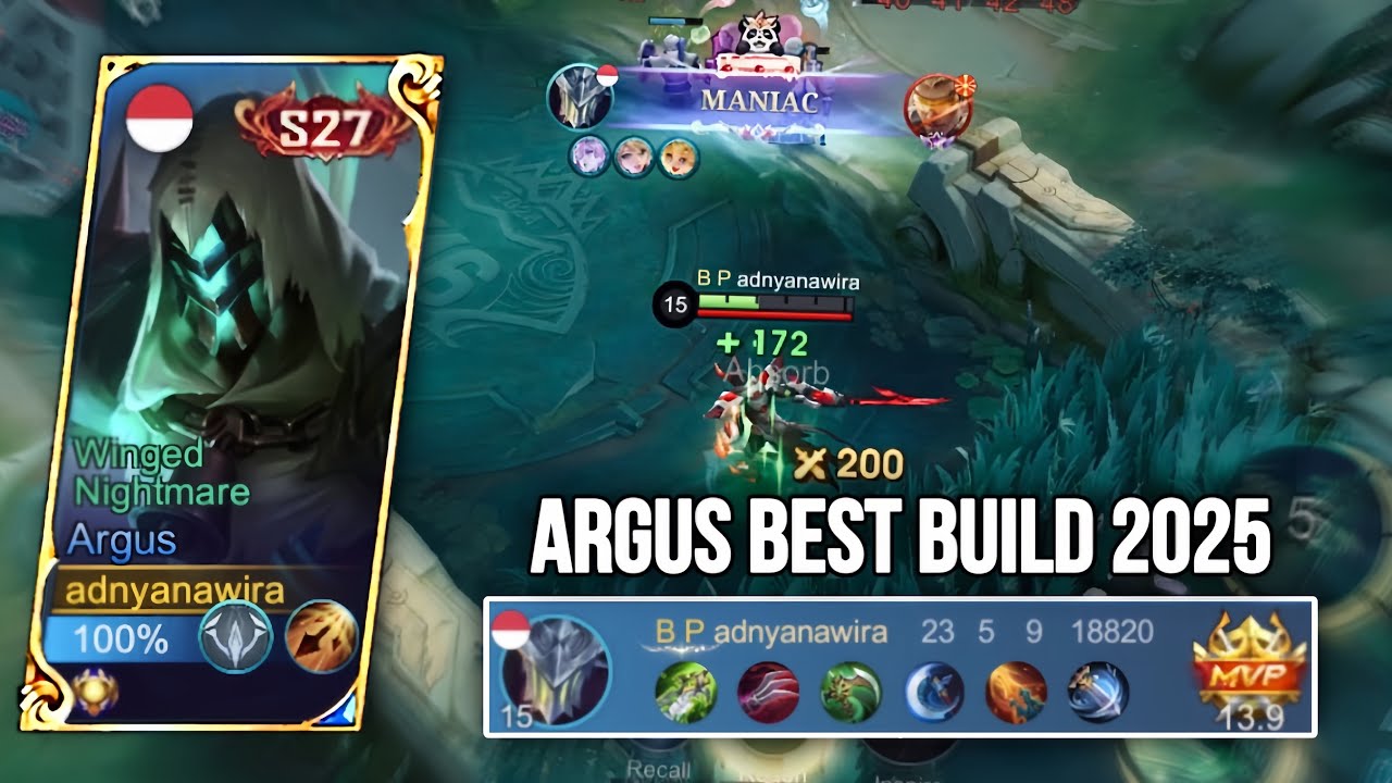 BUILD ARGUS TERBAIK 2025 AUTO MANIAC | MOBILE LEGENDS - YouTube