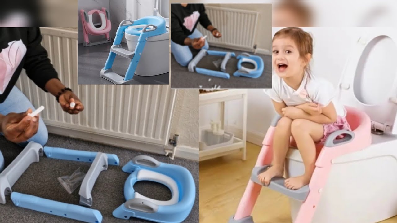 Step by Step How to set up Potty Training Step Seat. Foldable Toilet ...