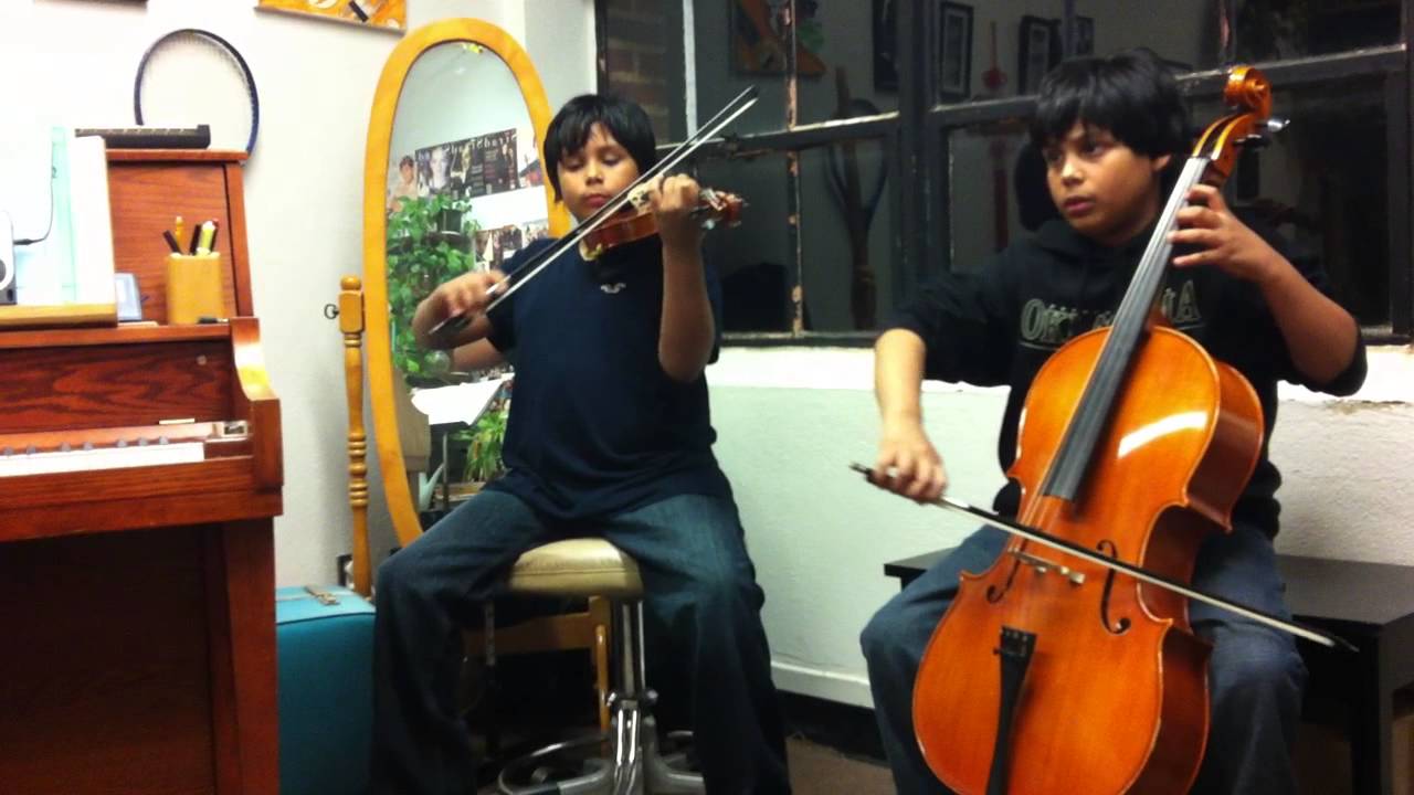 Drew & Matt practicing their Major Scale together Matt~ Violin and Drew ...