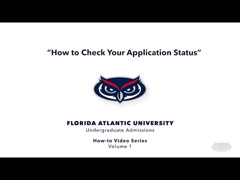How to Check Your FAU Application Status - YouTube