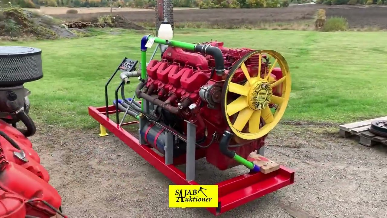 Motor, Scania V8 141 | Sajab Auktioner - YouTube