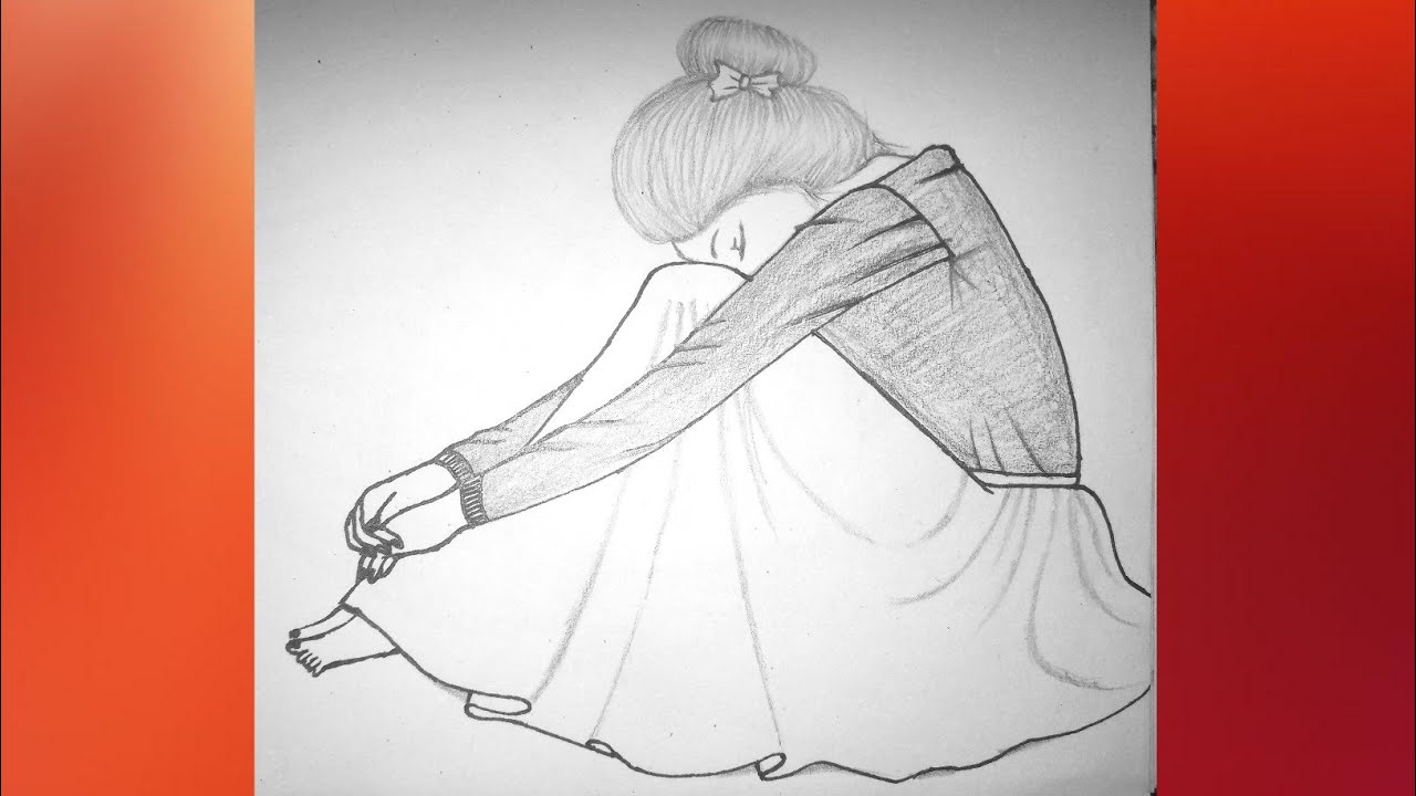 How to draw a sad girl/sad girl drawing - for beginners || step by step ...