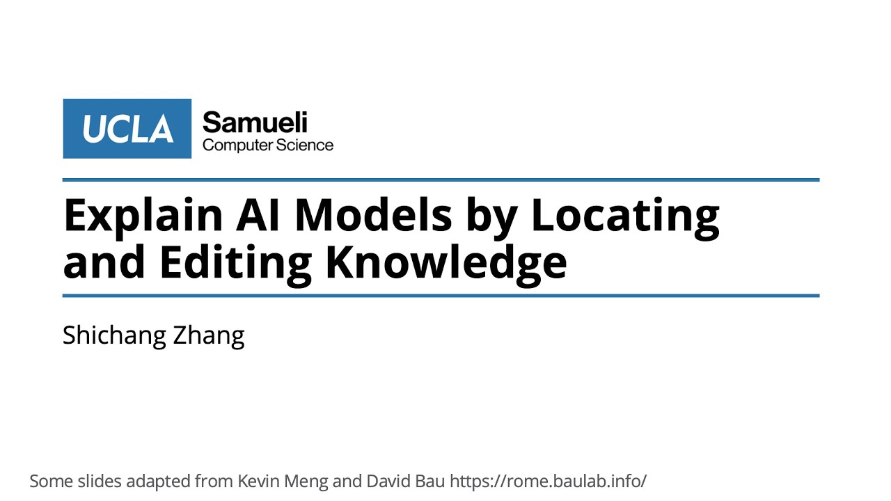 Explain AI Models by Locating and Editing Knowledge - YouTube