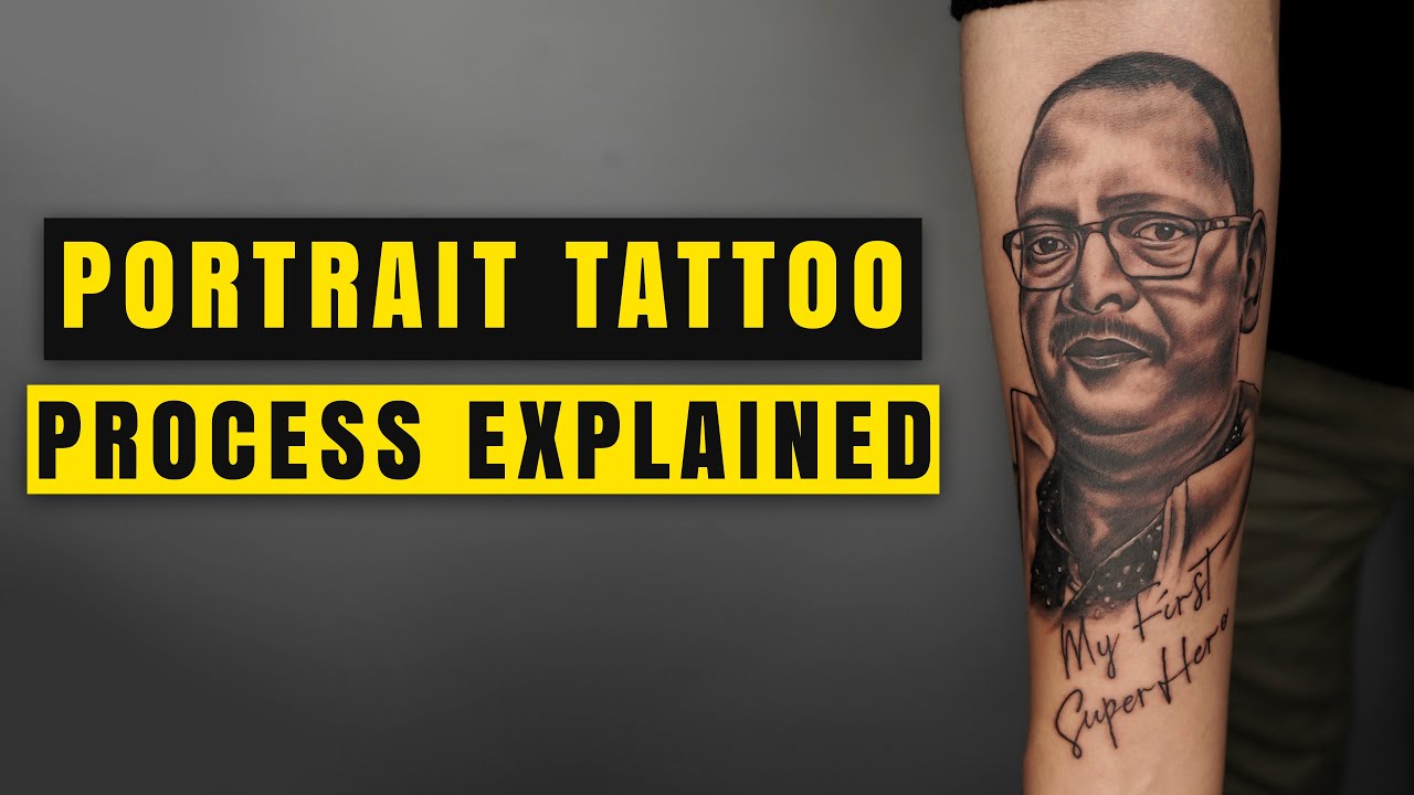 Portrait Tattoo Tutorial | Stencil, Needles, Setup & Tattoo Process ...