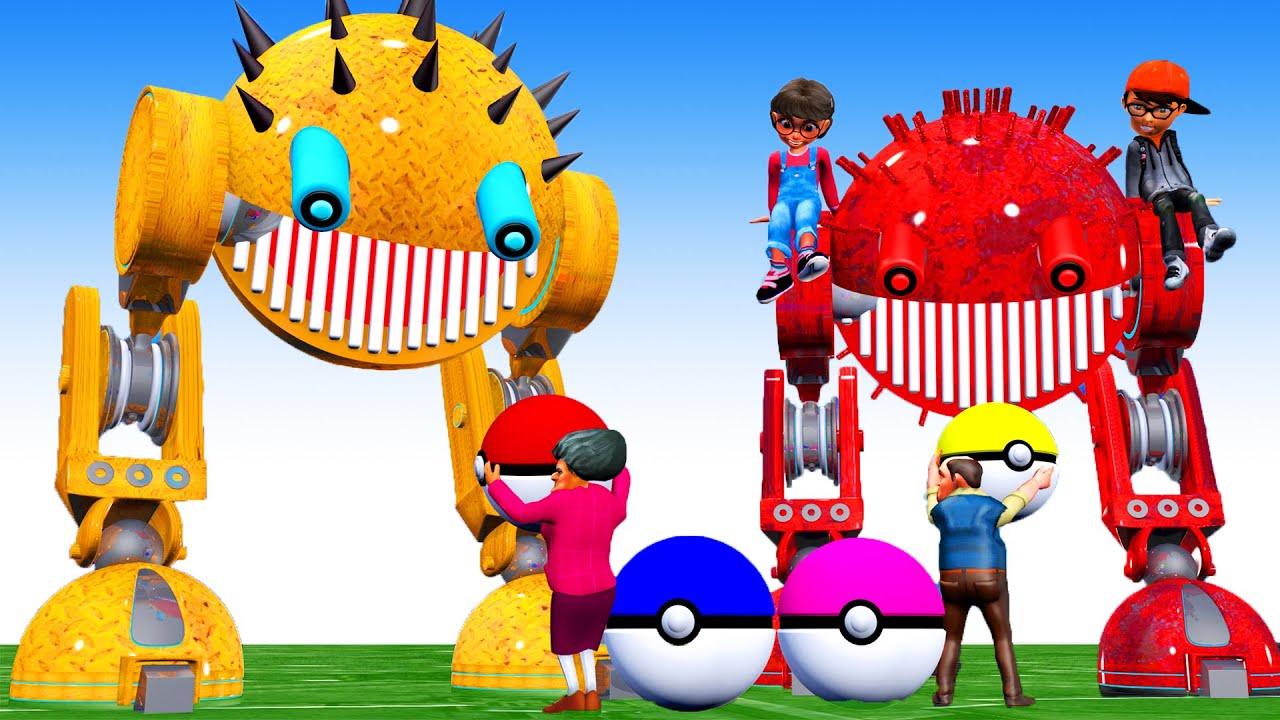 TWO LEG ROBOT PINK PACMAN VS ROBOT PACMAN USE POKEMON NEW ADVENTURE ...