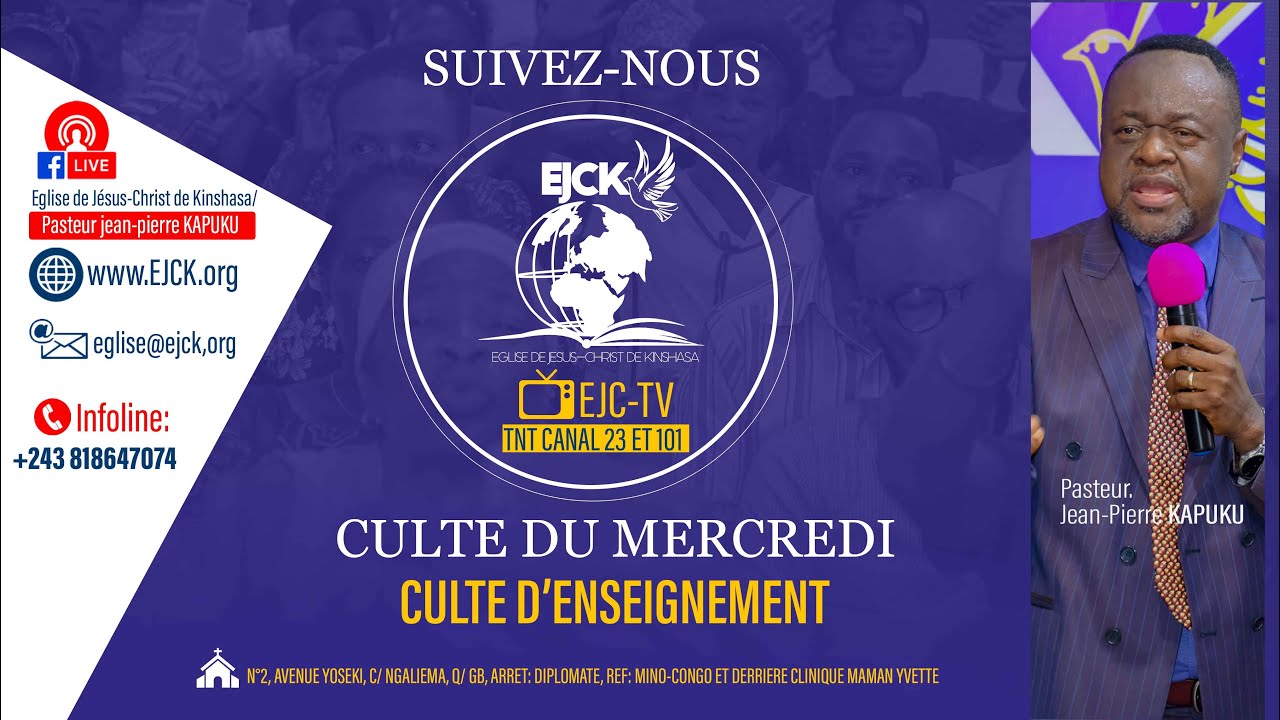 Culte d'enseignement du mercredi 07 Février 2024: Pasteur benjamin ...