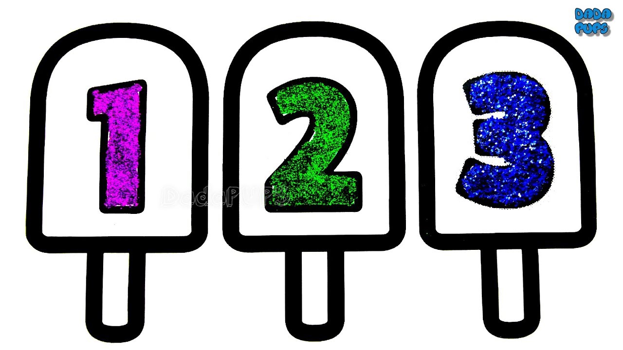 Numbers 123 Painting for Children| Learn Colors and Counting 1to10|Ice ...