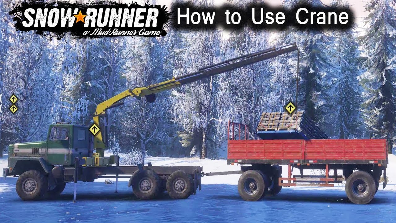 SnowRunner How To Save Flipped Trailer and Cargo with CRANE! - YouTube