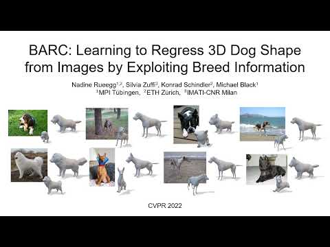BARC: Learning to Regress 3D Dog Shape from Images by Exploiting Breed Information (CVPR 2022)