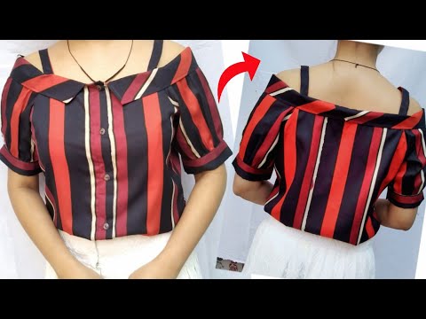 Off-Shoulder Top Design|| Girls Top Cutting And Stitching||2021 Leatest ...