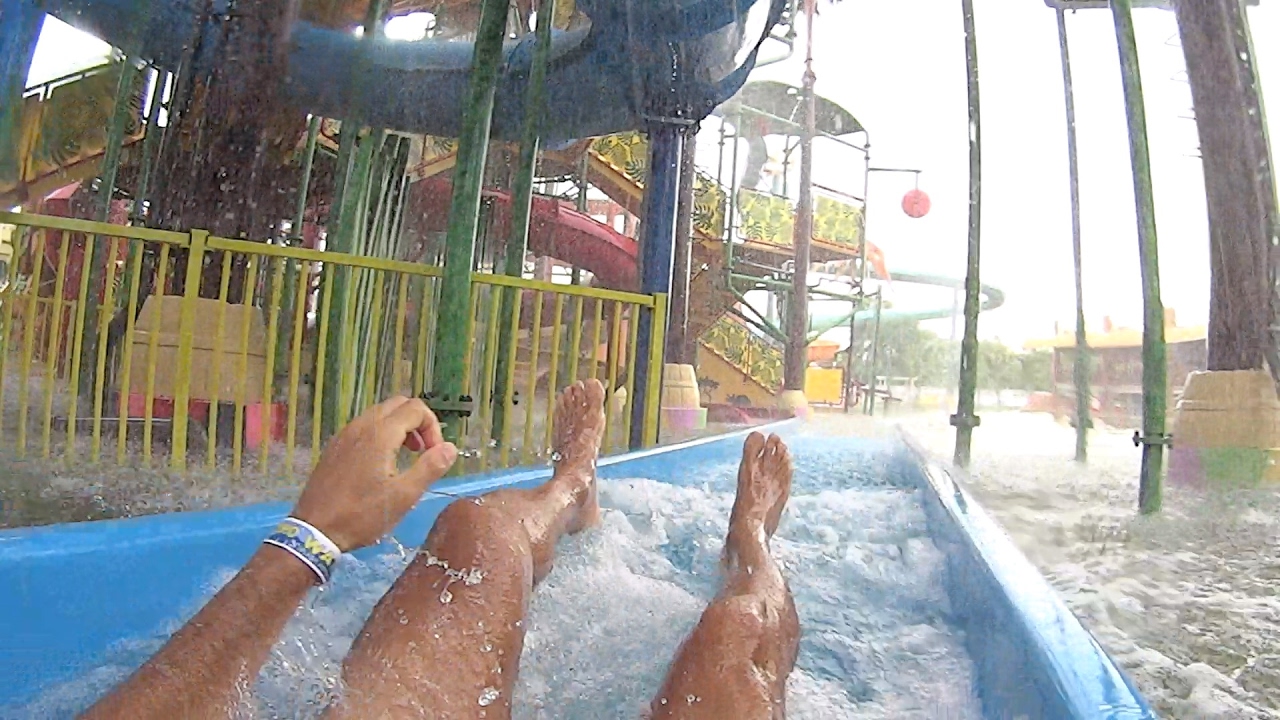 Blue Tube Water Slide at Dino Water Park - YouTube