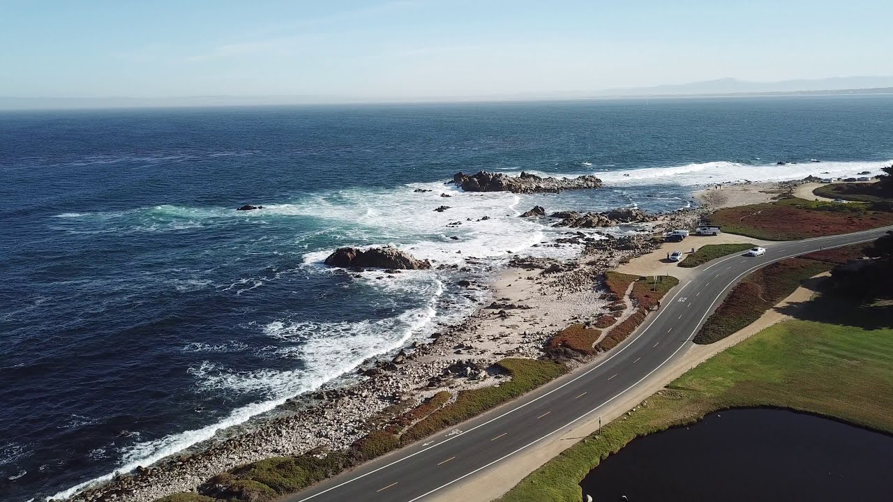 Monterey California Drone Video Birds Eye Views of Beach - YouTube