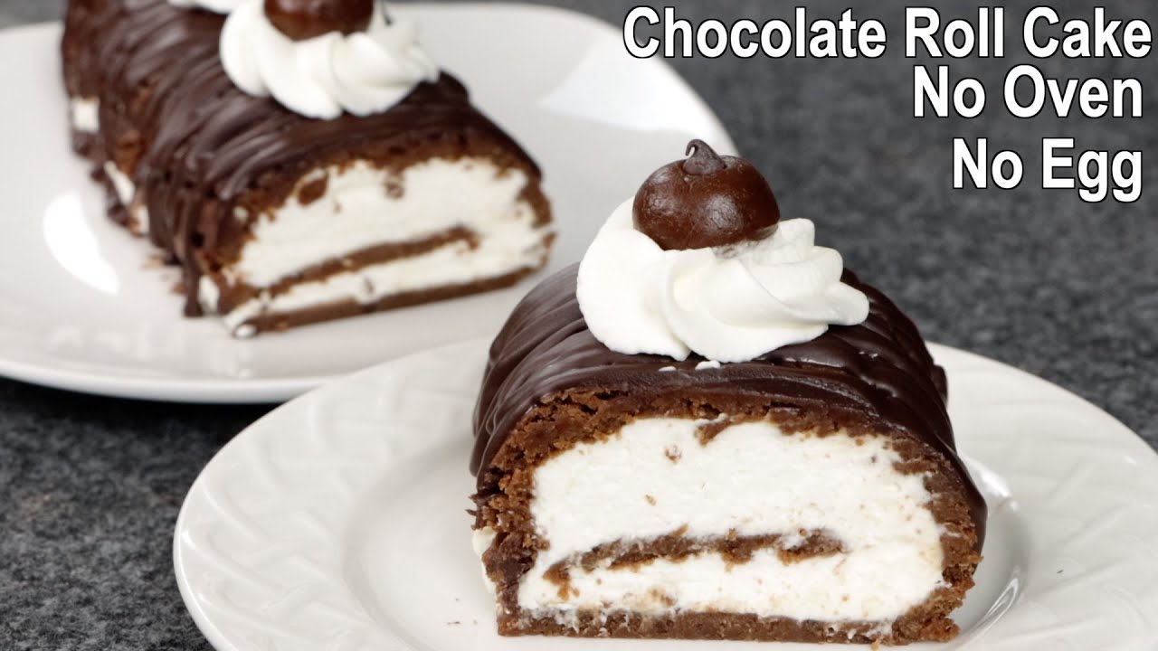 Chocolate Roll Cake Recipe | Easy No-bake Chocolate Dessert | Homemade ...