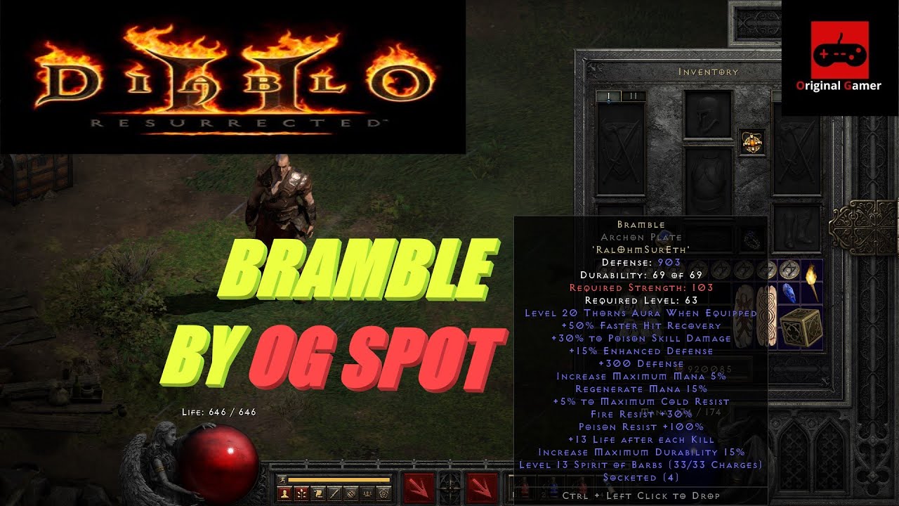 Diablo 2 Resurrected - Bramble - The Not So Popular Runeword - YouTube
