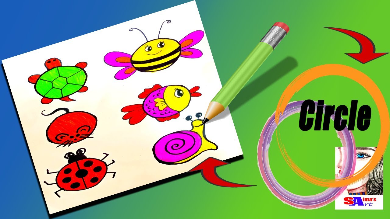how to draw different things with circle shape. - YouTube