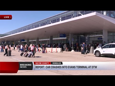 Driver crashes into Evans Terminal at Detroit Metro Airport, police on scene