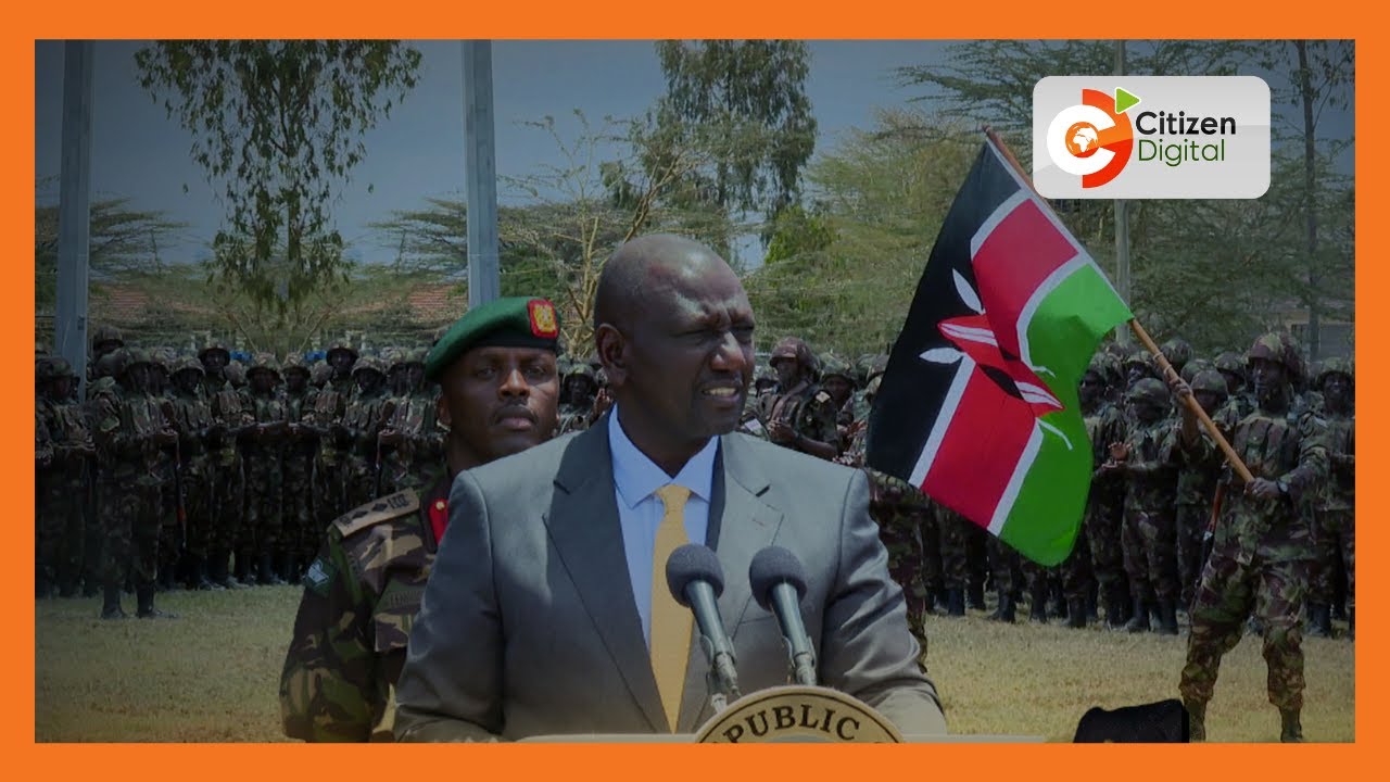 President William Ruto hands flag to KDF troops for DRC peace mission ...
