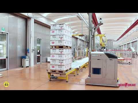 Intralogistic automation technology for biscuit and bakery company - YouTube