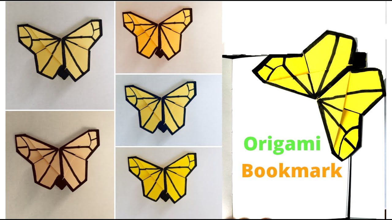 Easy DIY Origami Butterfly Paper (Corner-)Bookmark Tutorial - YouTube