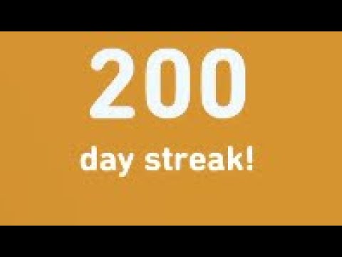 I hit a 200 day streak in Duolingo - YouTube
