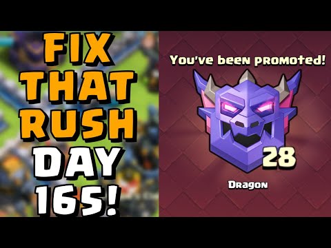 FIX THAT RUSH F2P DAY 165!  Let's get that Promotion! | TH18 | Clash of Clans