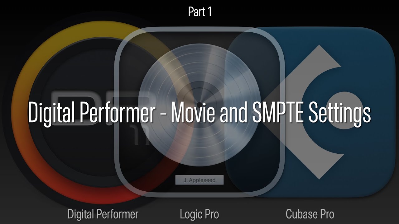 Digital Performer - Movie and SMPTE Settings - YouTube