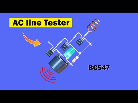 Homemade non contact voltage tester using BC547, Simple AC detector