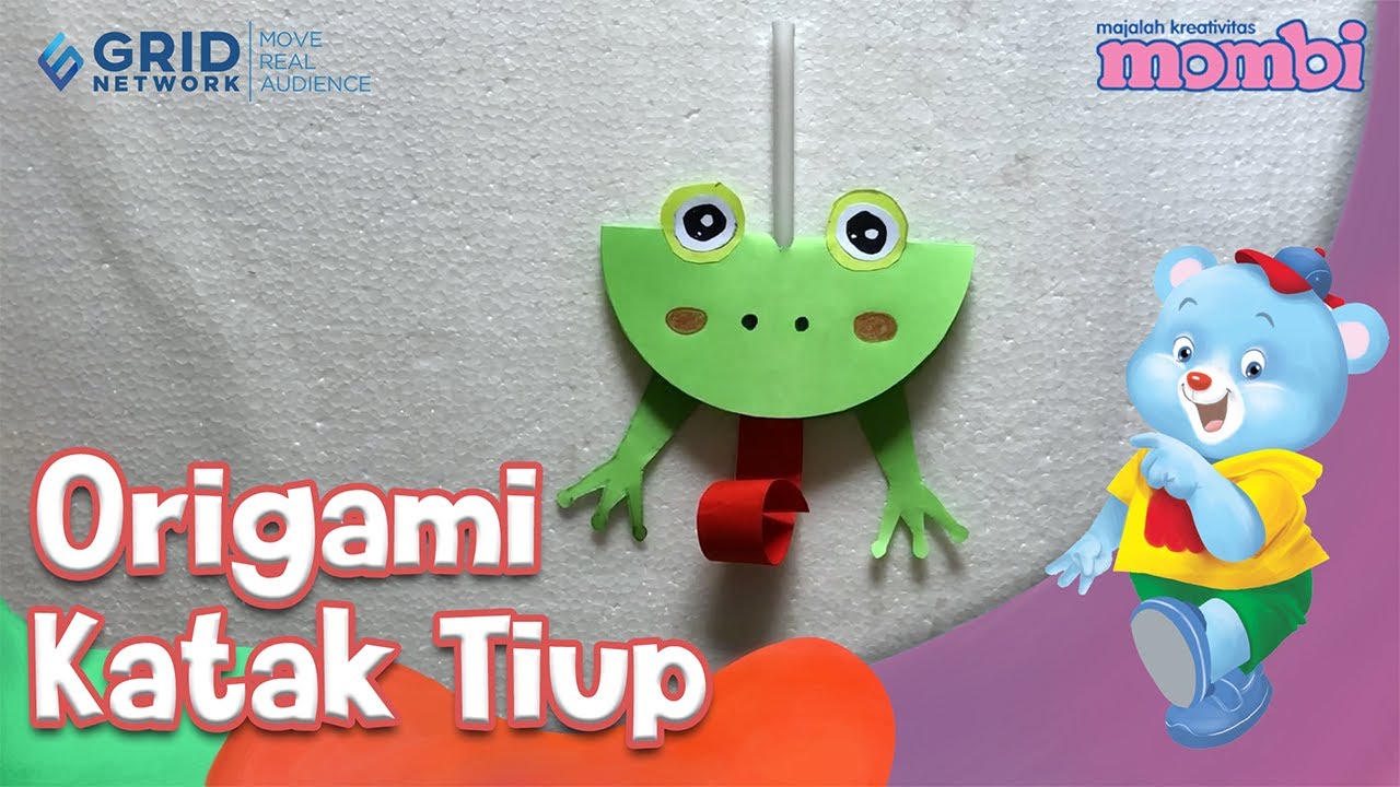 Membuat Kreasi Origami Katak Tiup - YouTube