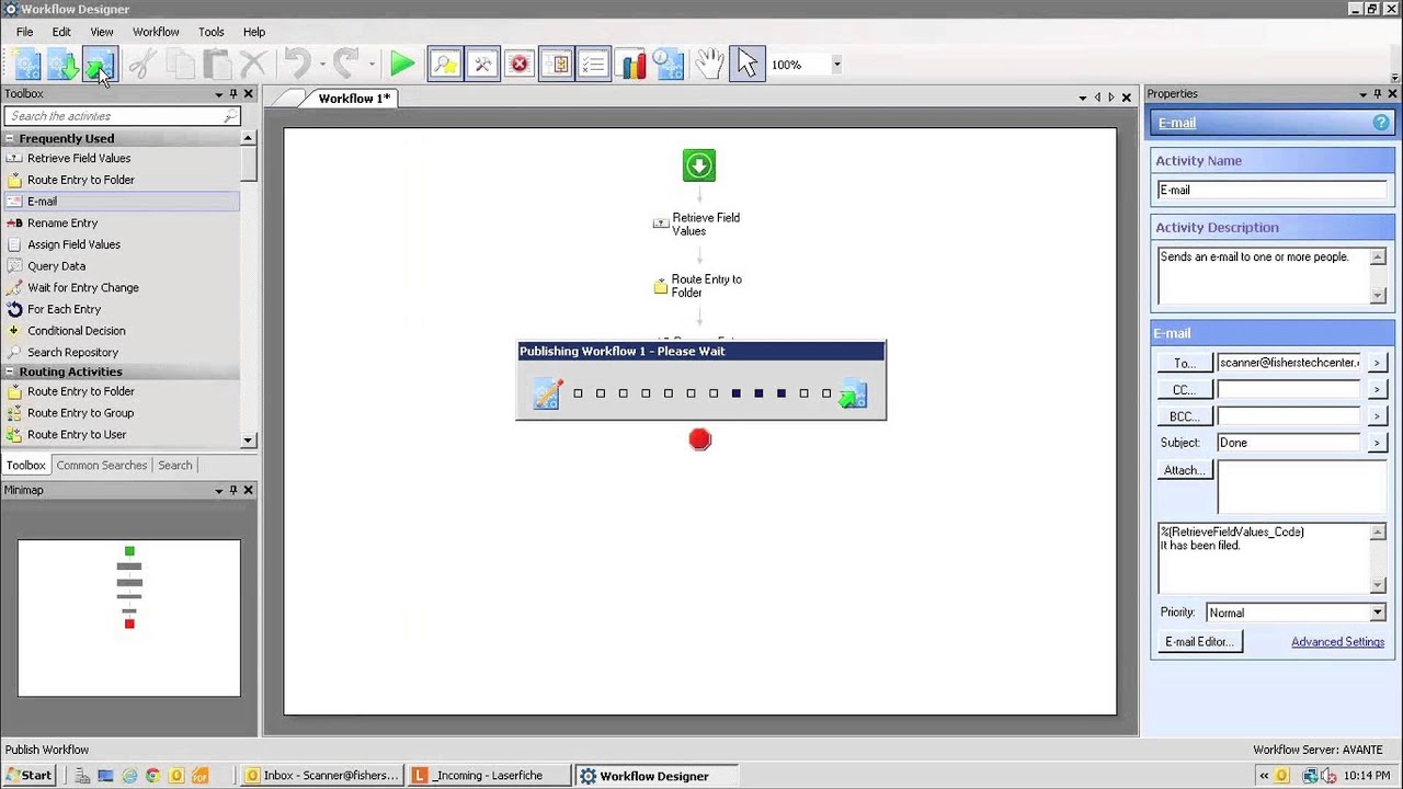 Fisher's Technology: How to Build a Simple Workflow in Laserfiche - YouTube